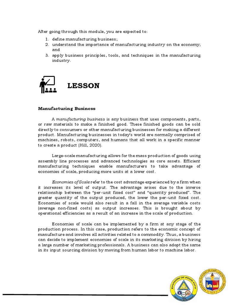 Applied Eco Q4 Lesson 3 | Download Free PDF | Retail | Economies Of Scale