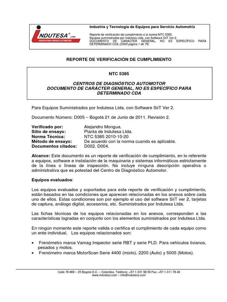 D005 General ReporteNTC5385 | PDF | Software | Contraseña