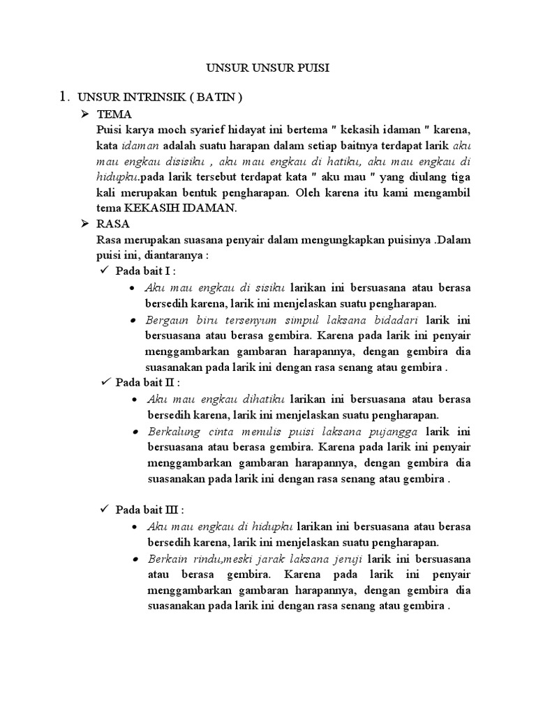Unsur Unsur Puisi | PDF