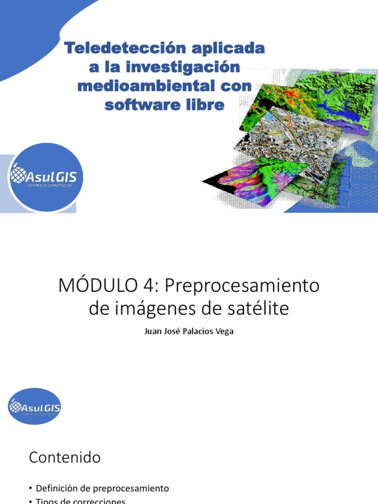 Clase 4.1 Preprocesamiento de Imágenes de Satélite | PDF | Sensores remotos | Sistema de ...