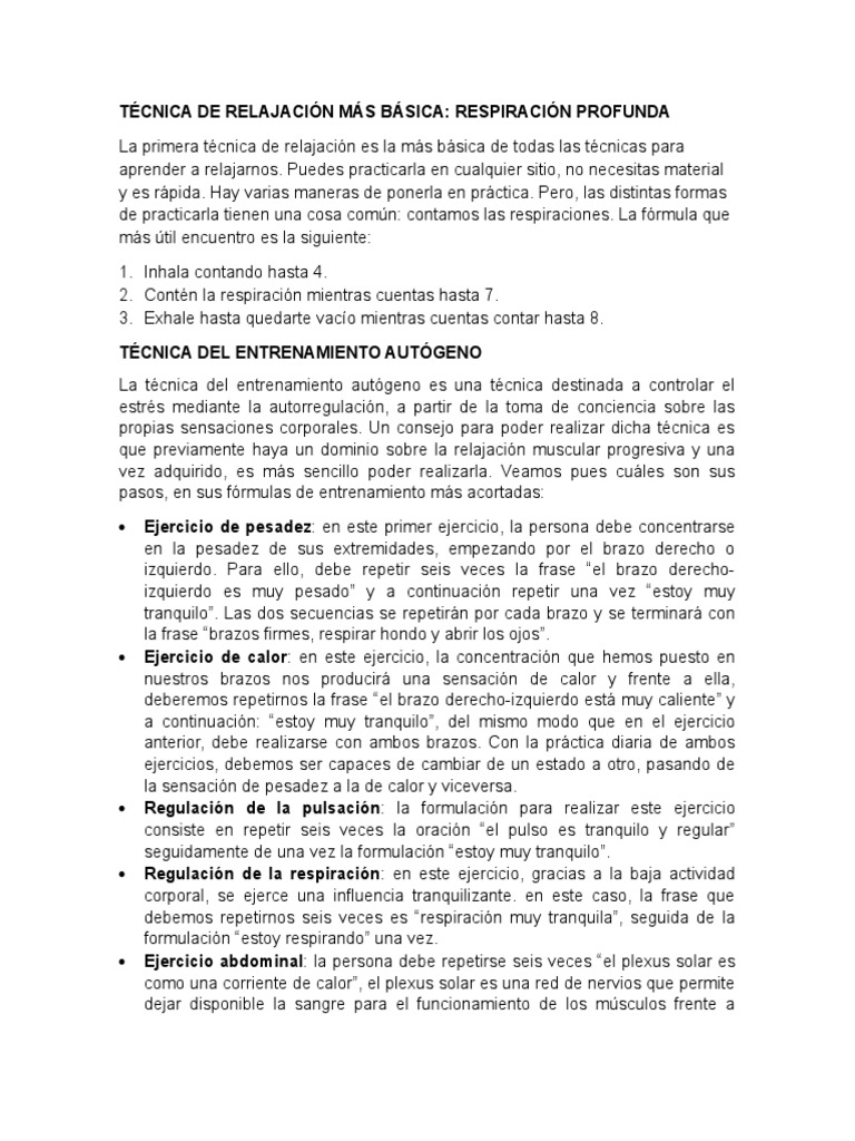 Relajación Progresiva de Jacobson | PDF