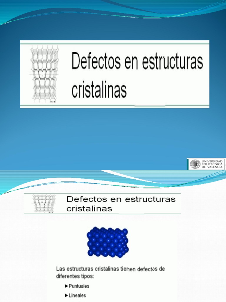 Defectos de Estructuras Cristalinas | PDF | Dislocación | Estructura ...