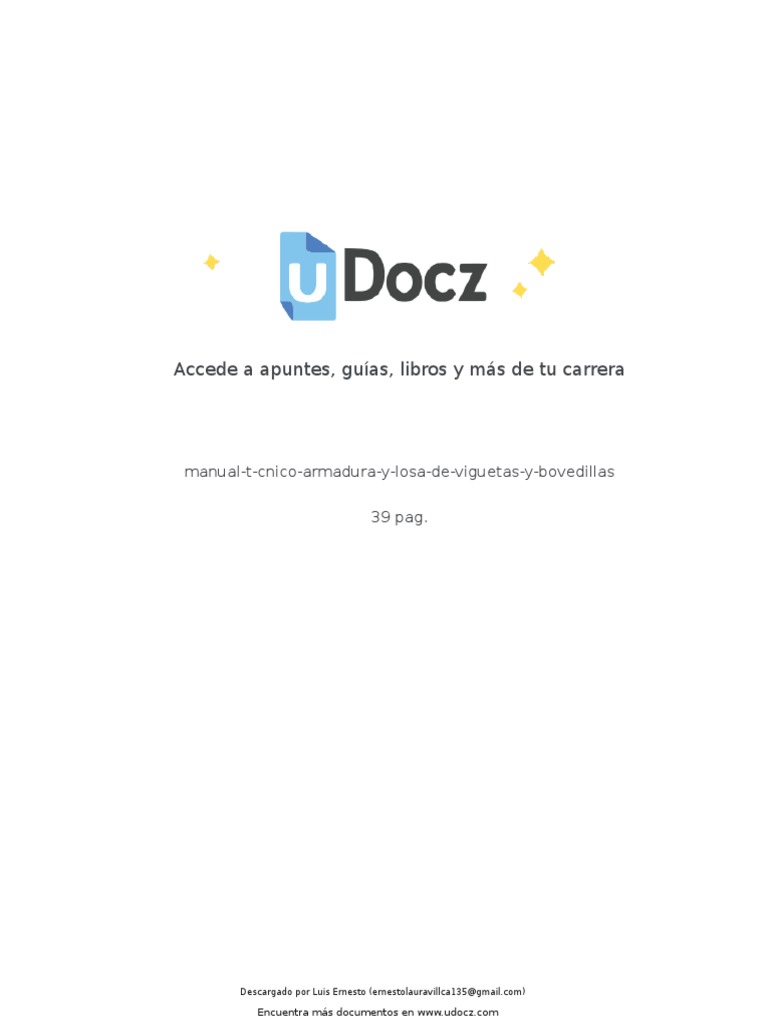 Manual T Cnico Armadura y Losa de Viguetas y Bovedillas 11026 Downloable 2851227 | Descargar ...