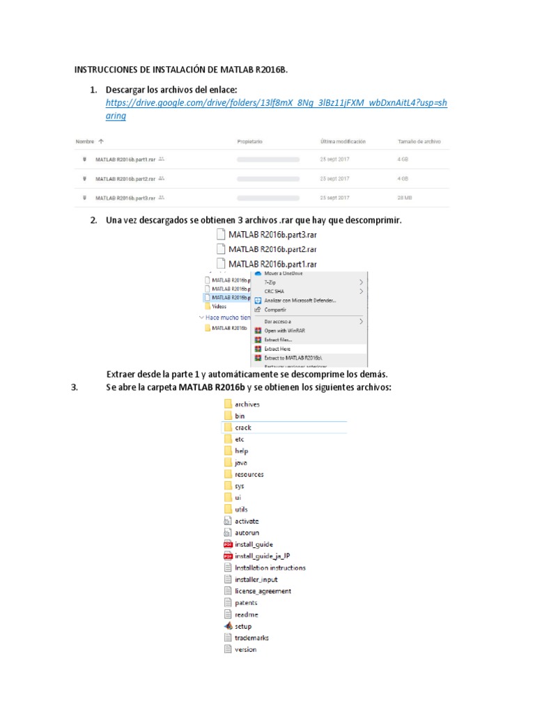 Instrucciones de Instalación de Matlab R2016B | PDF | Archivo de ...