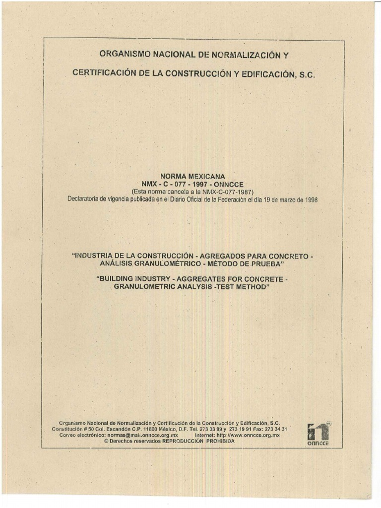 NMX C 077 1997 Onncce | PDF
