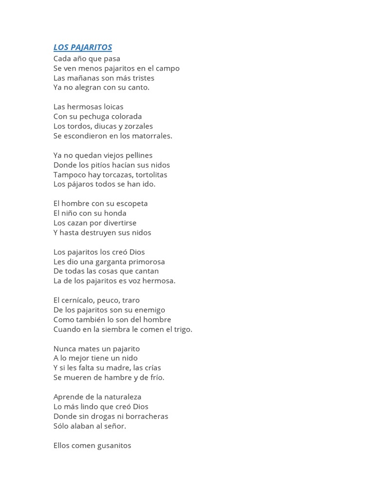 Los Pajaritos | PDF