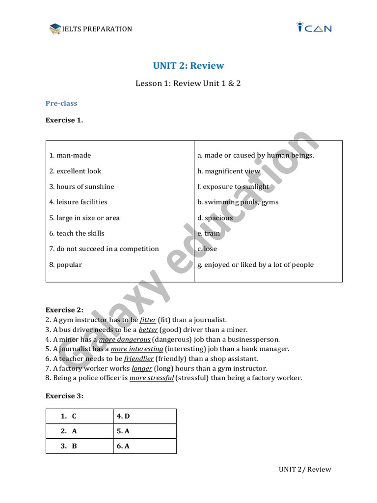 Lesson 9 - Key | PDF