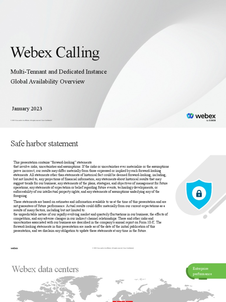 Webex Calling Data Center Global Availability Overview | PDF
