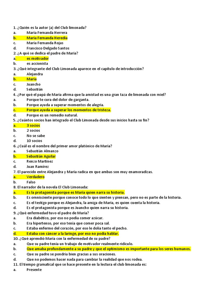 Preguntas y Respuestas sobre Club Limonada | PDF | Poesía