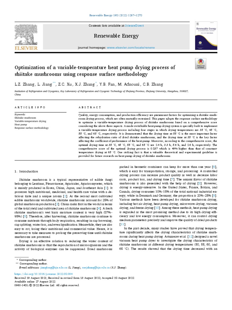 Optimization of A Variable-Temperature Heat Pump Drying Process of | PDF | Heat Pump | Humidity