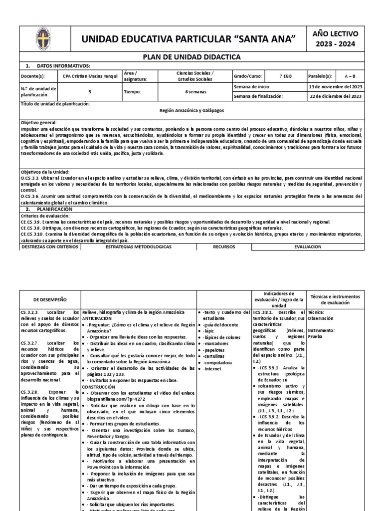 P5 Eess 7egb | PDF | Ecuador | Clima