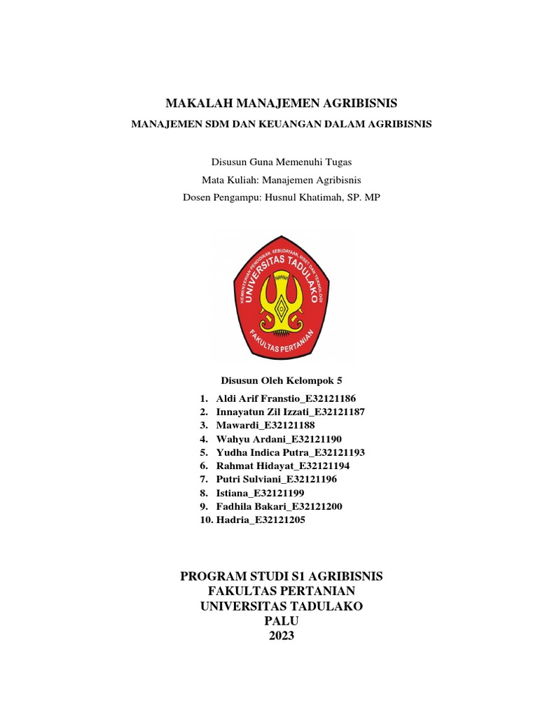 Manajemen Agribisnis K5 | PDF