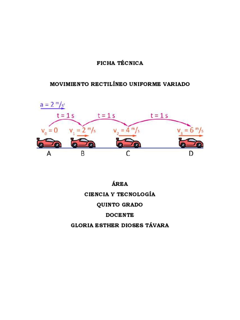 Ficha Técnica Mruv | PDF | Velocidad | Aceleración