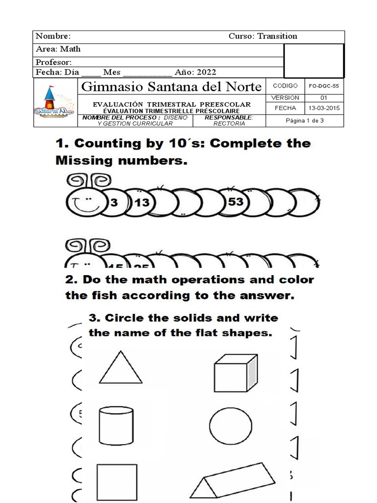 Final Evaluation Transition Math 3 Term | PDF