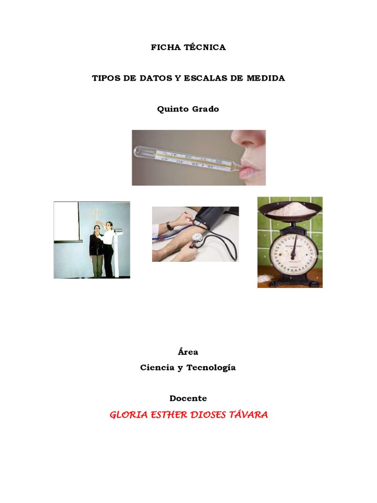 Ficha Técnica Tipos de Datos y Escalas de Medición | PDF | Medición ...