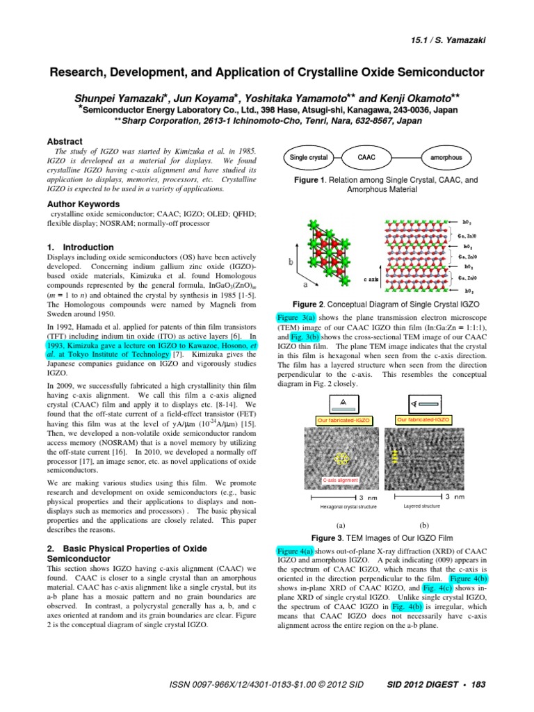 Research, Development, and Application of Crystalline Oxide ...