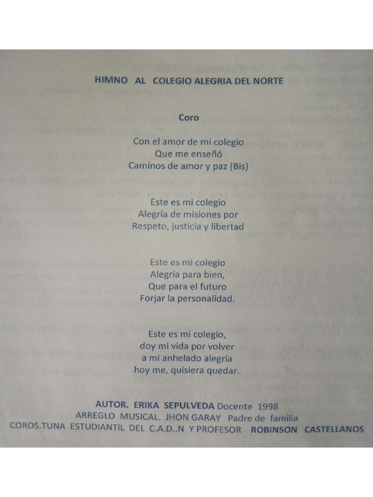 Himno Al Colegio | PDF
