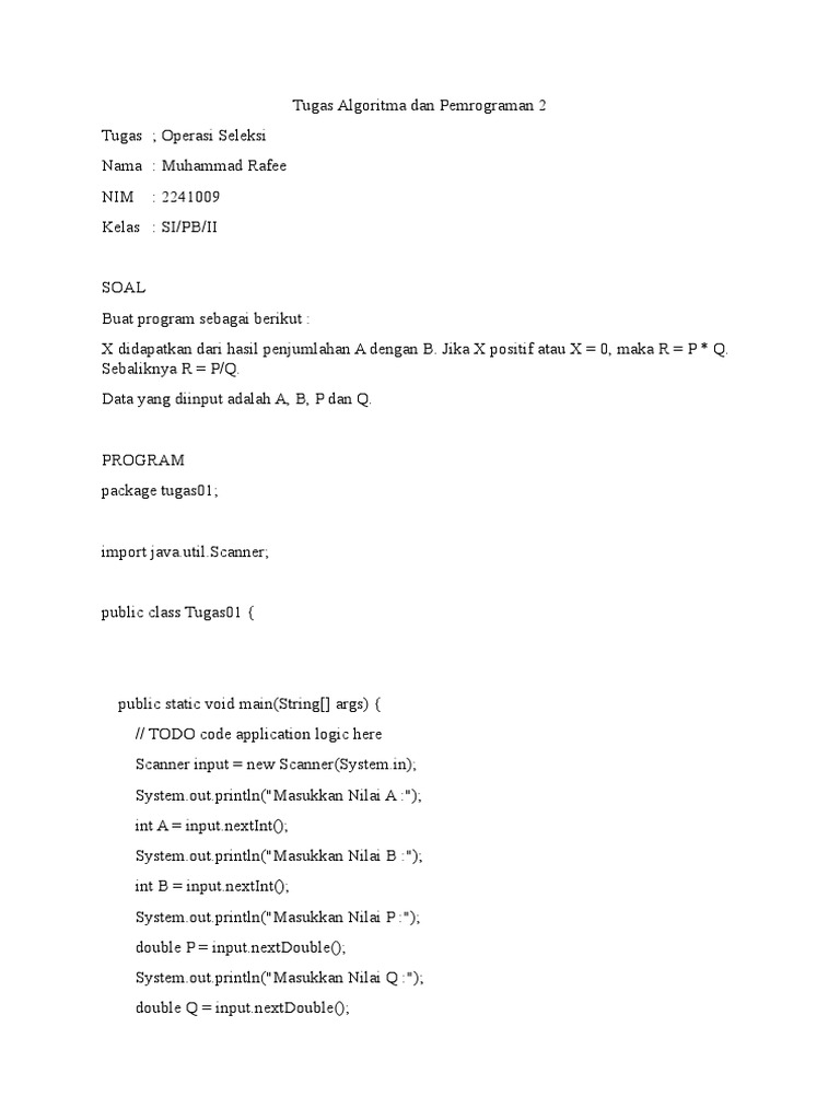 Tugas Algoritma Dan Pemrograman 2 | PDF