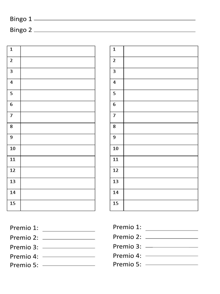 Fromato de Bingo | PDF