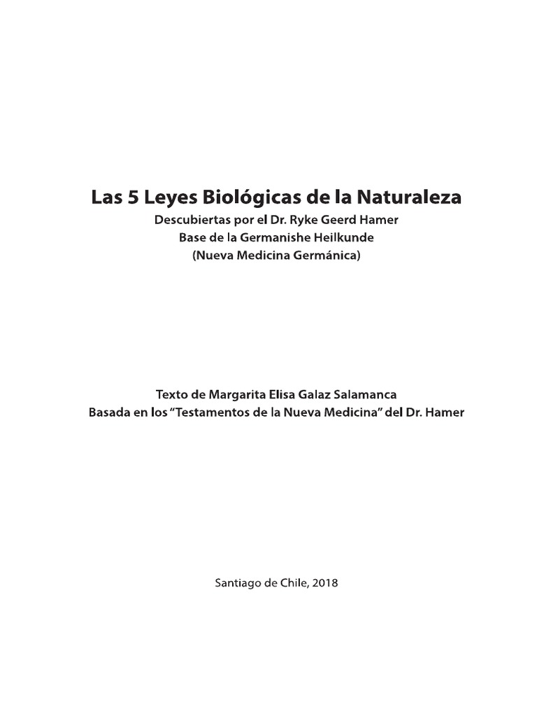 Las 5 Leyes Biológicas de La Naturaleza | PDF