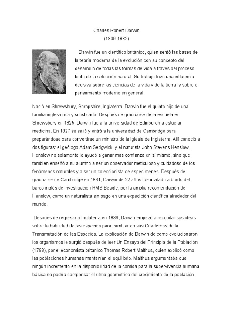 Charles Robert Darwin | PDF | Charles Darwin | Science
