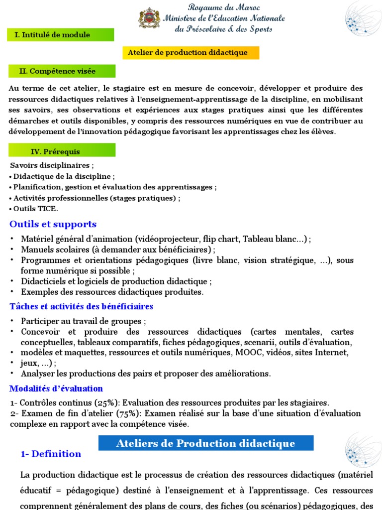 Production Didactique Finale 2023 | PDF | Pédagogie | Enseignement