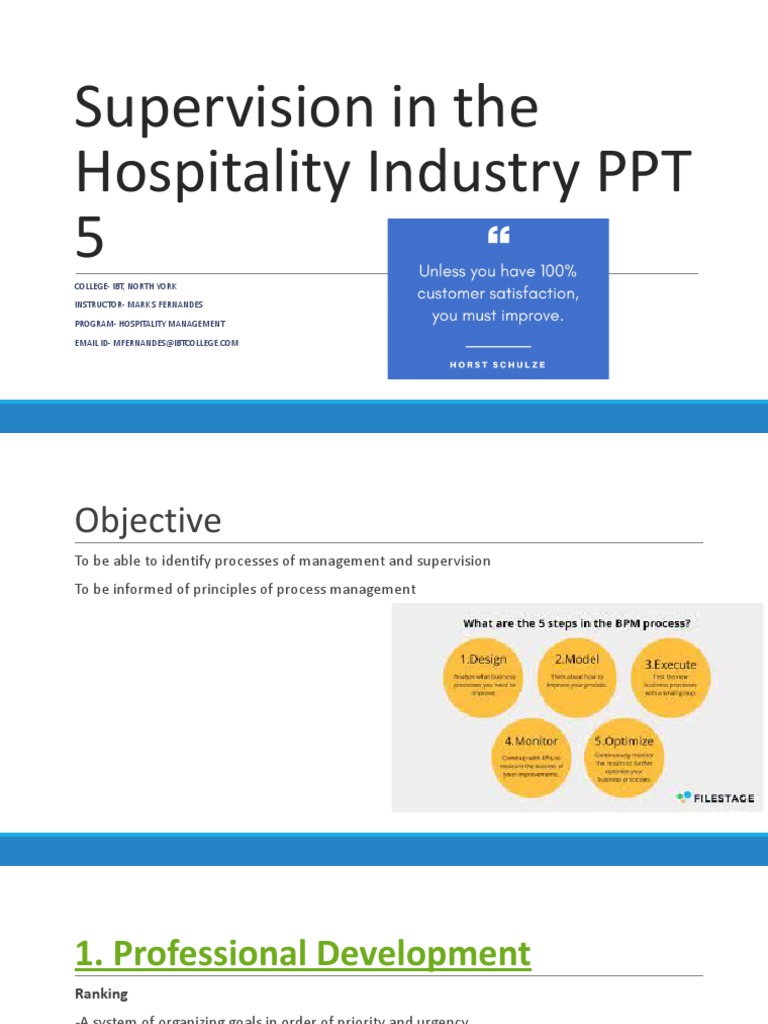 Supervisory Skills in Hospitality Management | PDF | Goal | Human Resources