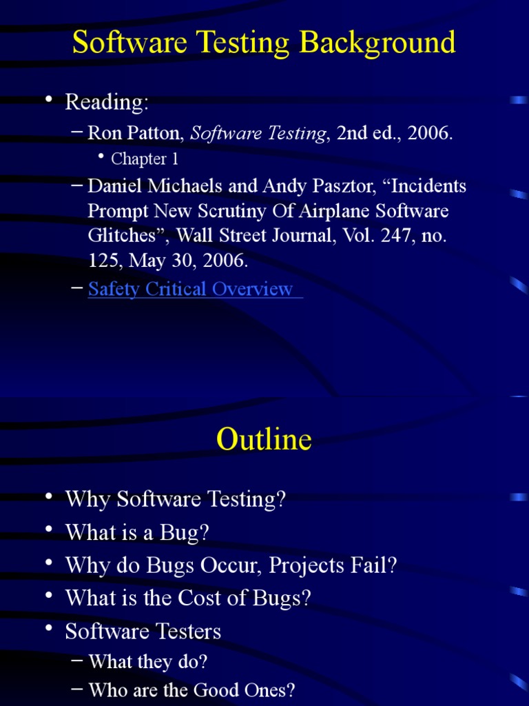 Stnotes01 Software Testing By Ron Potton Pdf Software Bug Software Testing 