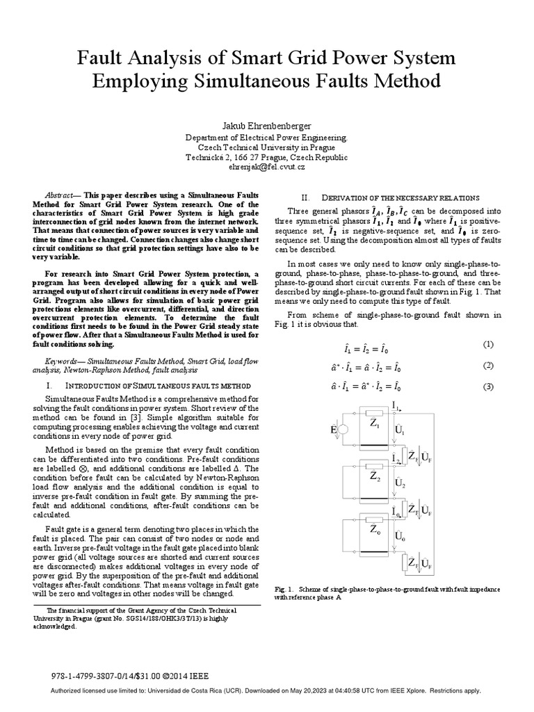 Fault Analysis Of Smart Grid Power System Employing Simultaneous Faults Method Pdf