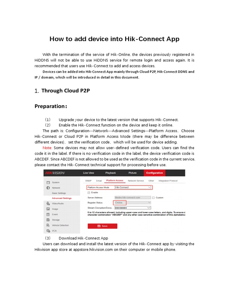 How-to-add-device-into-Hik-Connect-App | PDF | Mobile App | Cloud Computing