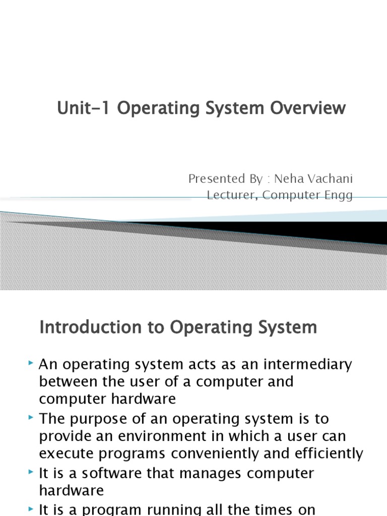 Unit-1 Operating System Overview | Download Free PDF | Operating System | Process (Computing)