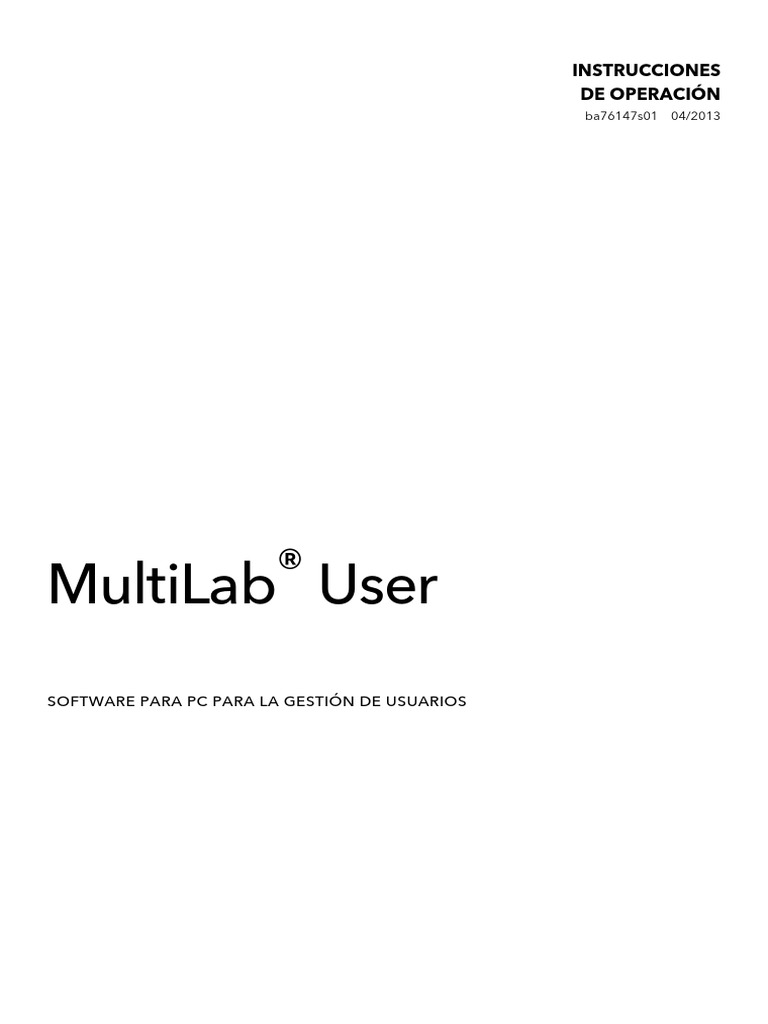 Ba76147s01 MultiLab User | PDF | Microsoft Windows | Contraseña