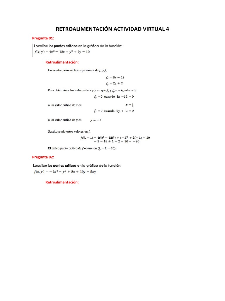 Retroalimentación Actividad Virtual 4 | PDF