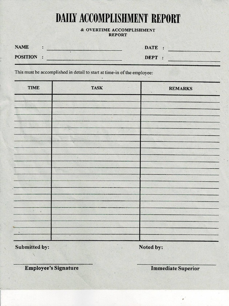 Daily Accomplishment Report - Dar | PDF