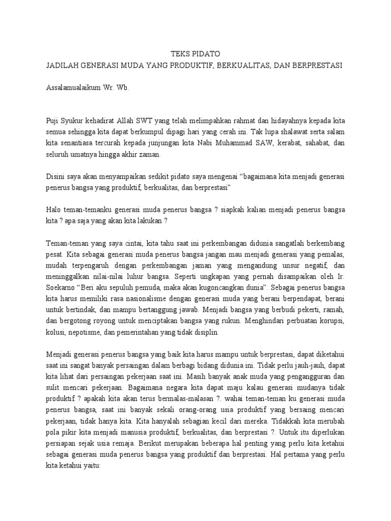 Teks Pidato | PDF