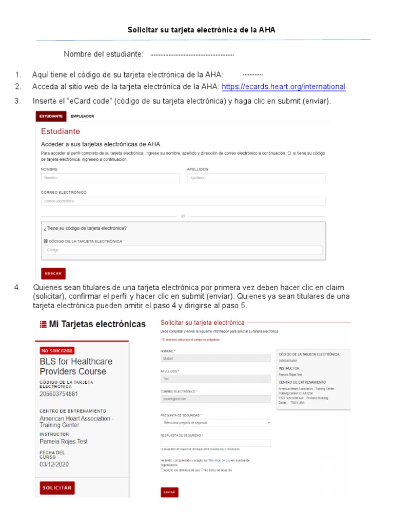 Guía para Solicitar eCard AHA | PDF | Crecimiento personal y ...