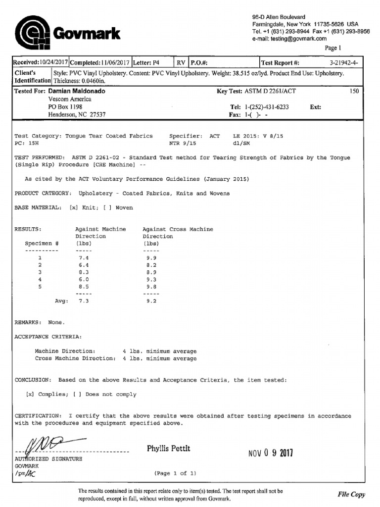 Scott 7045 - ASTM D2261 | PDF