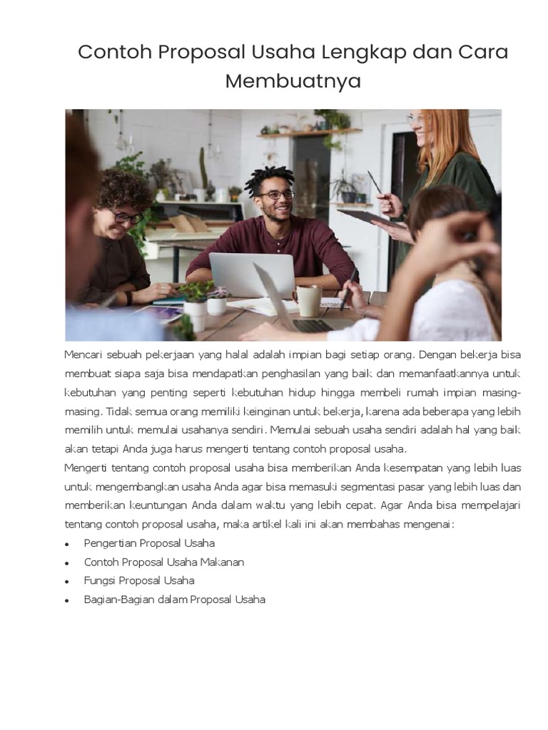 Cara Dan Fungsi Proposal Wirausaha | PDF