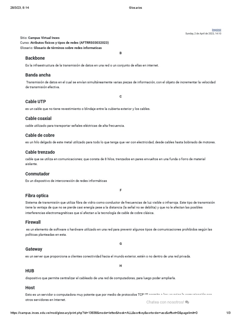 3-Glosarios de Terminos Informaticos | PDF | Red de computadoras ...