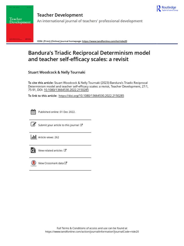 Bandura S Triadic Reciprocal Determinism Model and Teacher Self ...