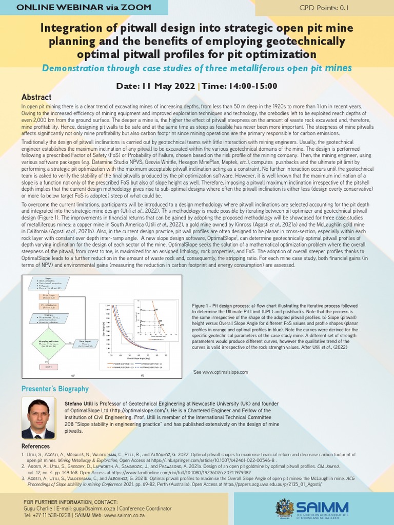 Abstract Webinar - Integration of Pitwall Design Into Strategic Open Pit Mine - SAIMM | PDF ...