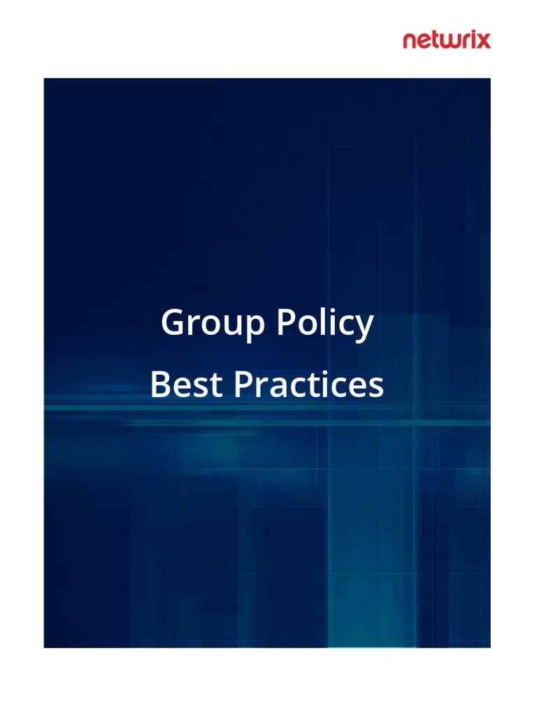 Group Policy Best Practices | Download Free PDF | Group Policy | Active Directory