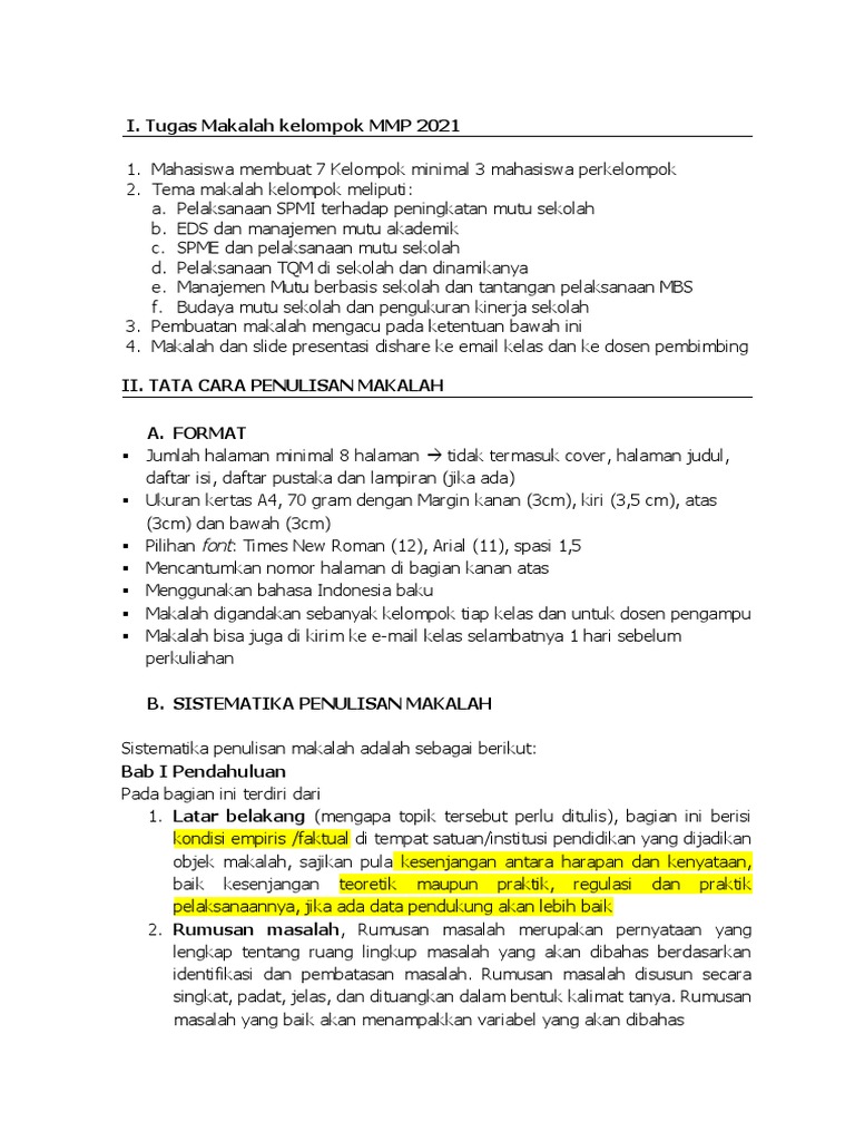 1 Tugas Kelompok Dan Penulisan-Makalah Presentasi | PDF