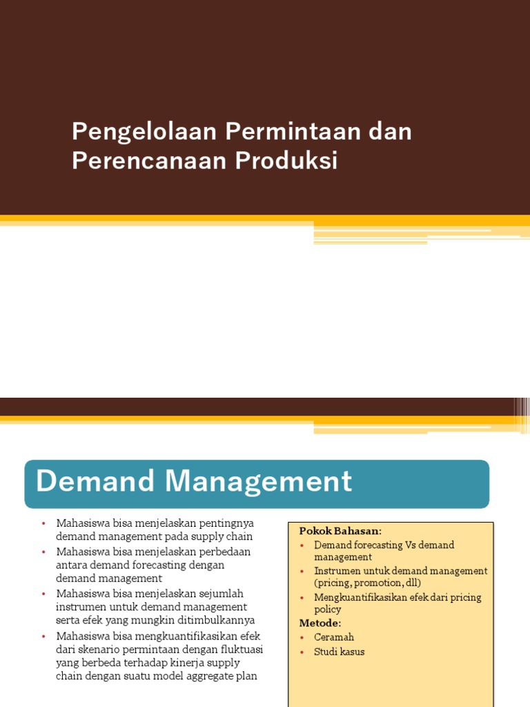 5-Pengelolaan Permintaan | PDF | Demand | Forecasting