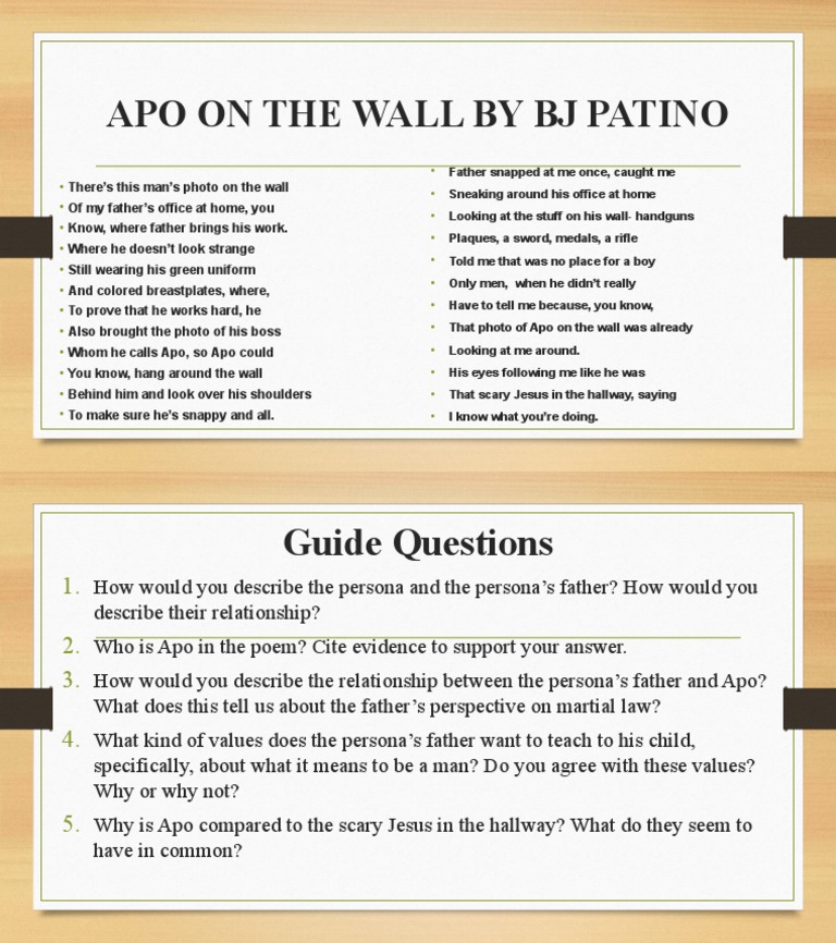 "Apo on the Wall: A Boy's View" | PDF | Language Arts & Discipline ...