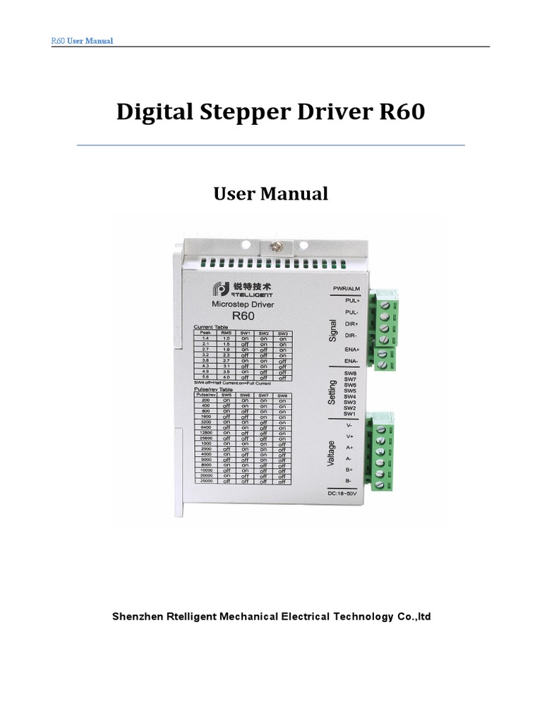 Microstep-Driver R60 | PDF | Electric Motor | Power Supply