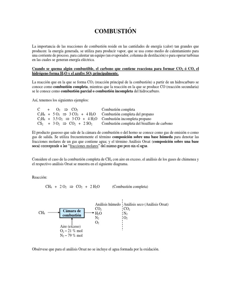 Combustion | PDF | Combustión | Dióxido de carbono