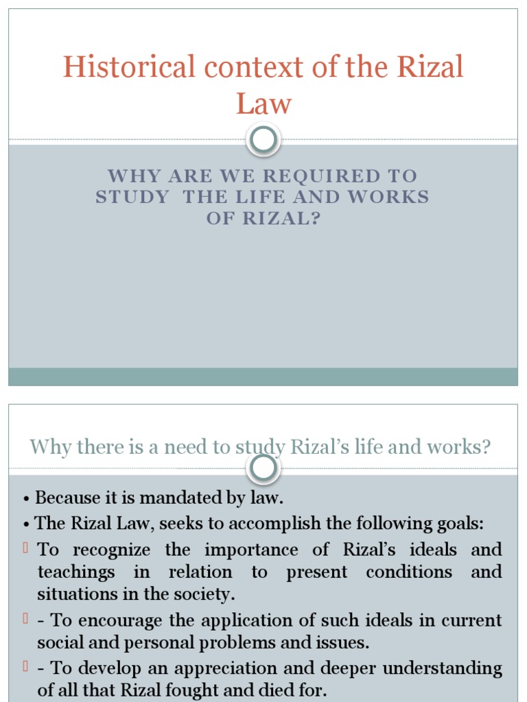 Historical Context of The Rizal Law 1 | PDF | Philippines | Nationalism