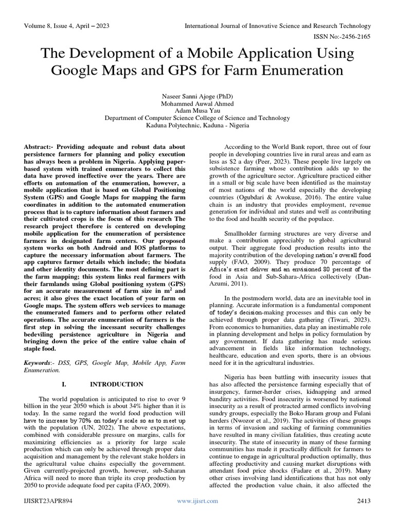 The Development of A Mobile Application Using Google Maps and GPS For ...