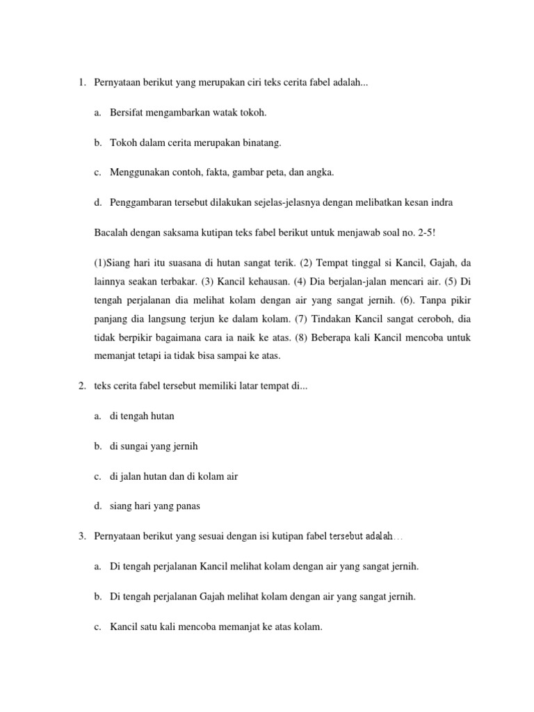 Soal Uas B. Indonesia | PDF